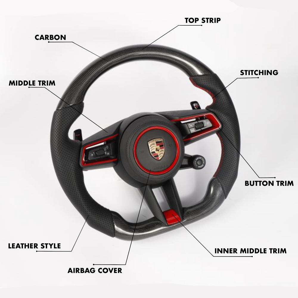 Porsche 911 992 Style - Full Custom Steering Wheel | EuropeanCarMods